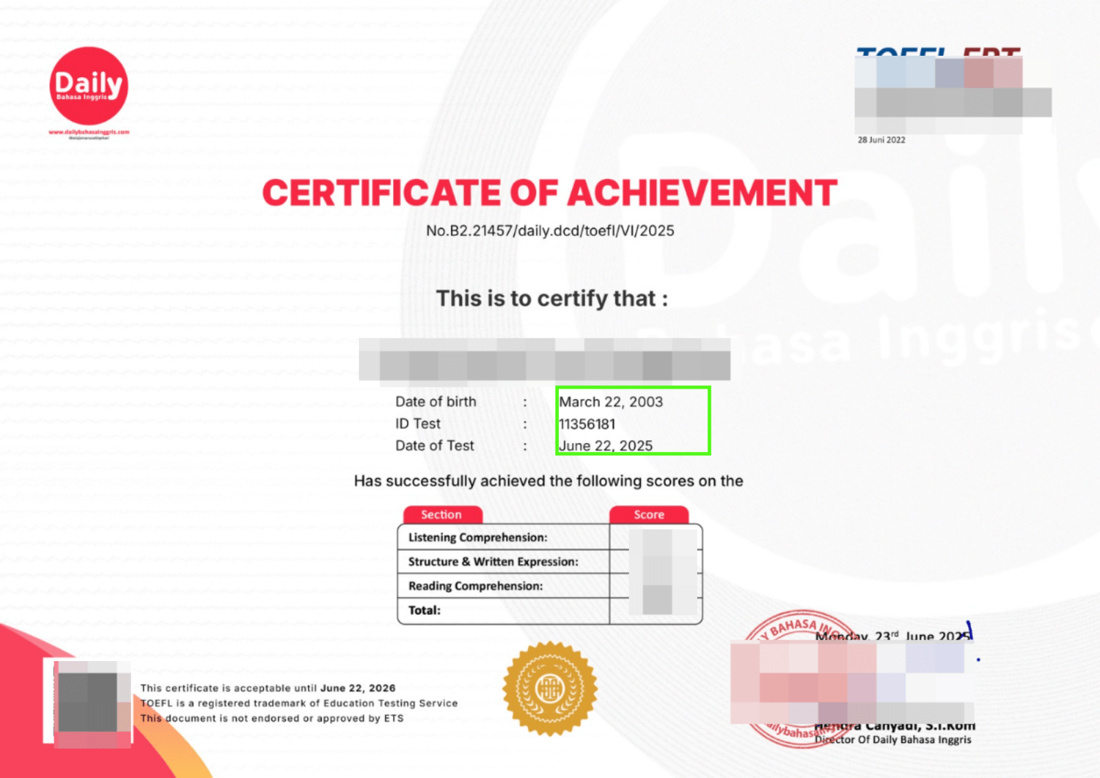 DATA ID PESERTA – Daily Bahasa Inggris